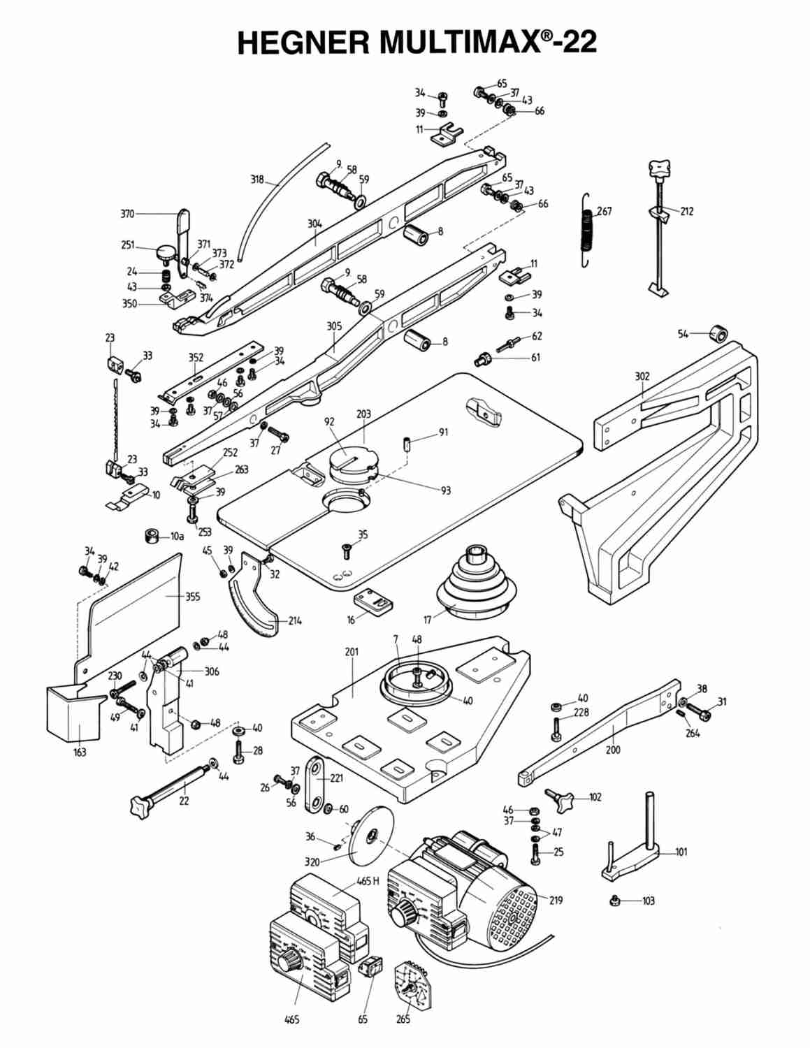 Hegner Multimax 22 M22-V Parts — Advanced Machinery
